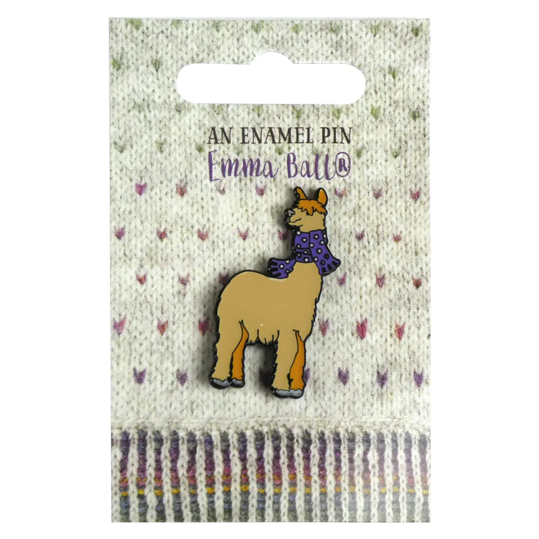Purple Scarf Alpaca Enamel Pin – Blackwattle Yarn and Fibre